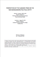 Centre For Peace & Conflict Studies » Subanen